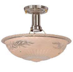 Vintage 1940s Antique Pink Pressed Glass Bedroom Hallway Ceiling Light