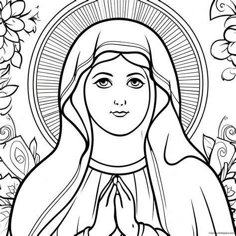 Virgin Mary Coloring Page