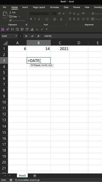 Date Function Excel Tutorial Shorts Youtube