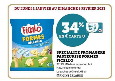 Promo Spécialité Fromagère Pasteurisé Formes Ficello Chez Hyper U