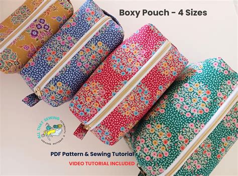 Boxy Zipper Pouch With French Seams Sewing Pattern Boxy Makeup Bag