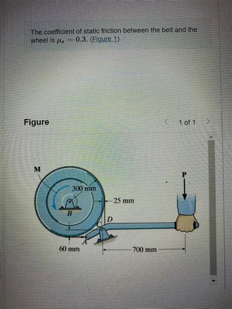 Solved The coefficient of static friction between the belt | Chegg.com