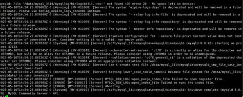 Mysql案例 001 Mysqlbinlogopenpurgeindexfile Failed To Open