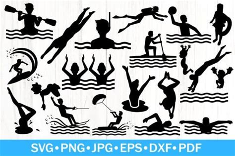 Swimming Silhouettes Bundle Swim Svg Graphic By Southerndaisydesign