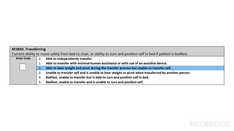 Oasis E1 M1850 Transferring Medbridge