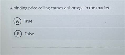 Solved A Binding Price Ceiling Causes A Shortage In The