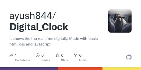 Github Ayush Digital Clock It Shows The The Real Time Digitally Made With Basic Html Css