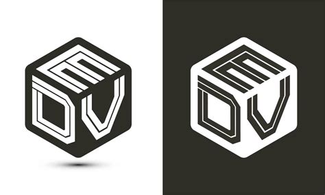 Edv Letter Logo Design With Illustrator Cube Logo Vector Logo Modern