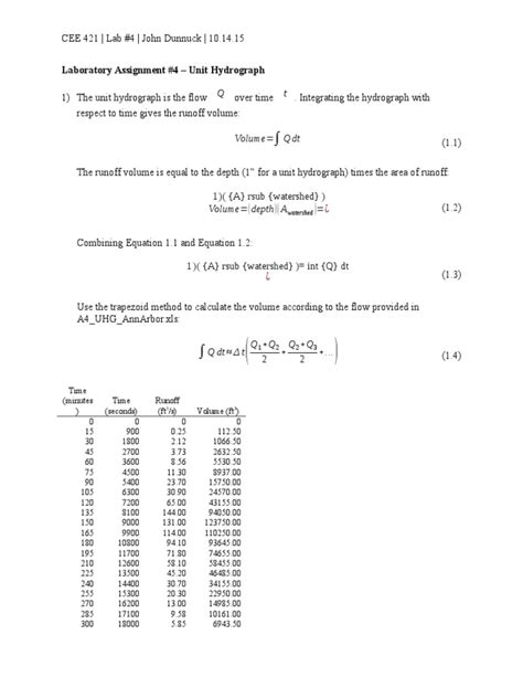 Hydrology Lab Writeup Pdf Matrix Mathematics Vector Space