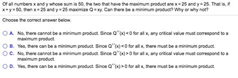 solved of all numbers x and y whose sum is 50 the two that