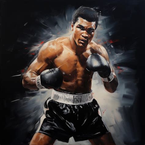 Premium Photo The Iconic Muhammad Ali A Timeless Oil Painting On A