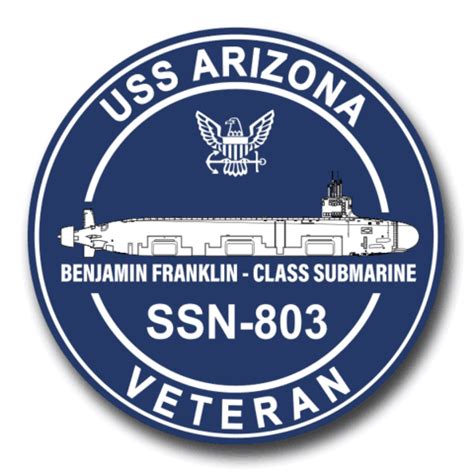 Uss Arizona Ssn 803 Silhouette Veteran Decal Us Navy Submarine