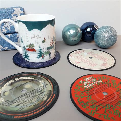 Christmas Vinyl Record Coasters To Purchase As Individuals Or Make A Set Music Lover Slade