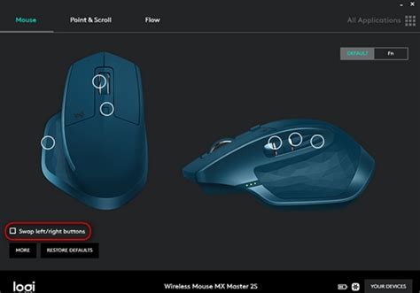 swap left and right buttons on mac or windows device using logitech