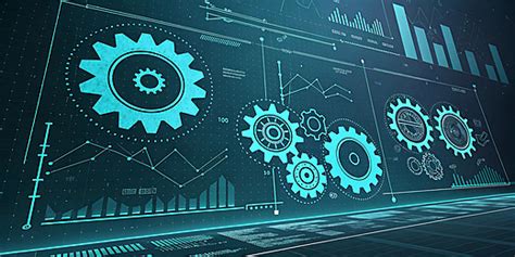 A Modern Engineering Background With Interconnected Glowing Blue Gears