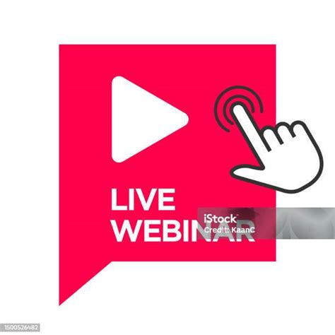 라이브 웨비나 아이콘 온라인 플레이 교육 세미나 인터넷 Streamimg 배너 버튼 벡터 일러스트레이션 스톡 일러스트레이션 0명에 대한 스톡 벡터 아트 및 기타 이미지
