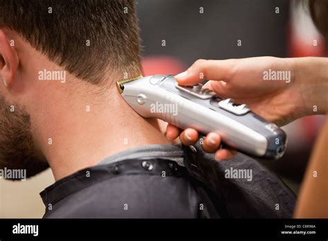 Man Having A Haircut Stock Photo Alamy