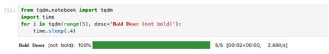 Tqdm Progress Bar Bold Description In Jupyterlab Jupyterlab Jupyter Community Forum
