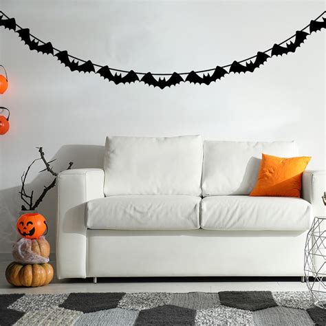 4 Halloween Banner Paper Decorations Creative Bat Skull Spider Ghosts