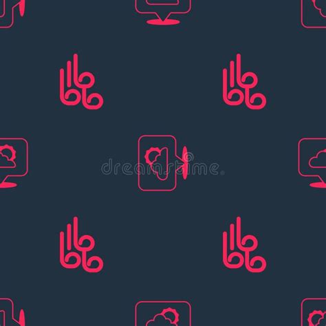 Set Windy Weather And Location Cloud On Seamless Pattern Vector Stock Vector Illustration Of