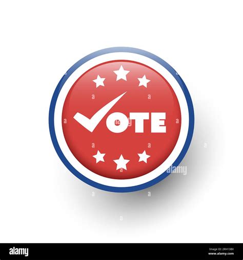 Usa Voting Design Concept Badge Style With Tick And Us National