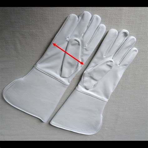 White Leather Cavalry Gloves With Half Open Cuffs