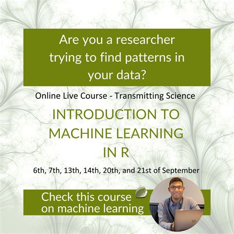 Introduction To Machine Learning In R Transmitting Science