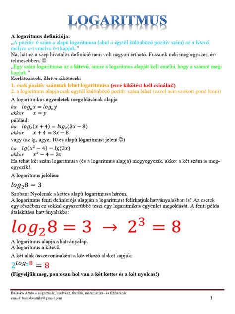 Logaritmus Pdf