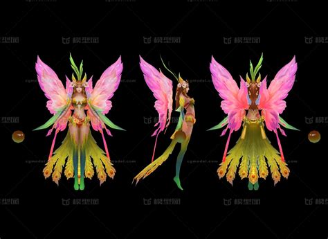 蝴蝶花女神花之精灵蝶仙蝶妖模型 女人模型库 3ds Maxmax模型下载 Cg模型网