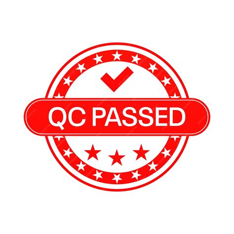 Premium Vector Qc Passed Vector Red Colour With Star