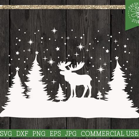 Christmas Moose Svg Etsy