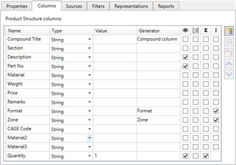 Columns Tab
