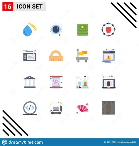 16 Universal Flat Colors Set For Web And Mobile Applications Design Protection Level Protect