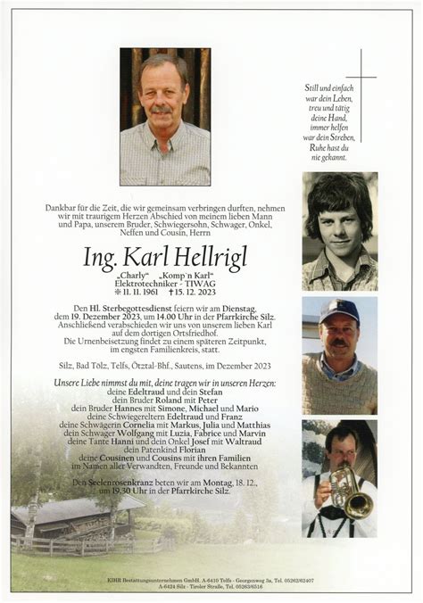 Ing Karl Charly Hellrigl Bestattung Kihr