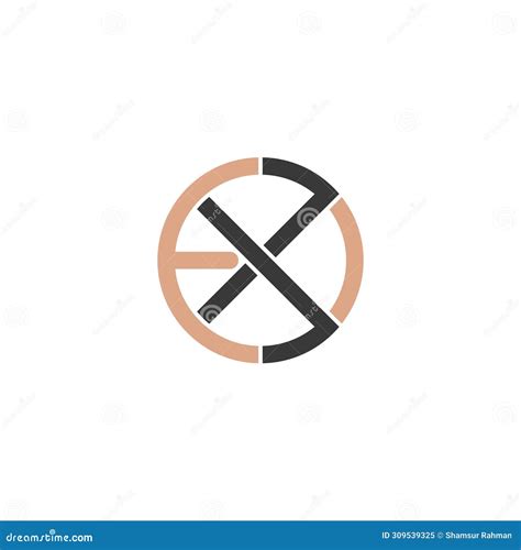 Alphabet Initials Logo Xe Ex E And X Stock Vector Illustration Of
