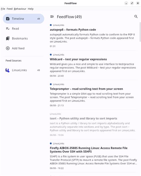 Feedflow Minimalistic Rss Reader Linuxlinks