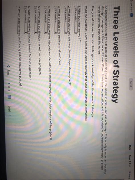 Solved Exercises Saved Help Save And Exit Submit Three Levels