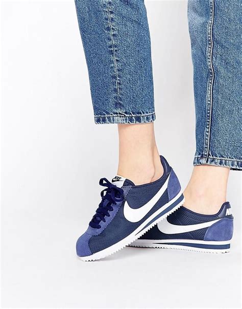 Nike Loyal Blue Classic Cortez Trainers At Blue Leather