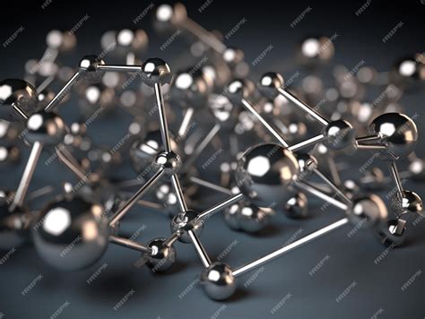 Premium Ai Image Abstract Molecule Model On Dark Background Created
