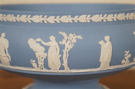 Vintage Wedgwood Jasperware Blue Imperial Sacrifice Pedestal Bowl