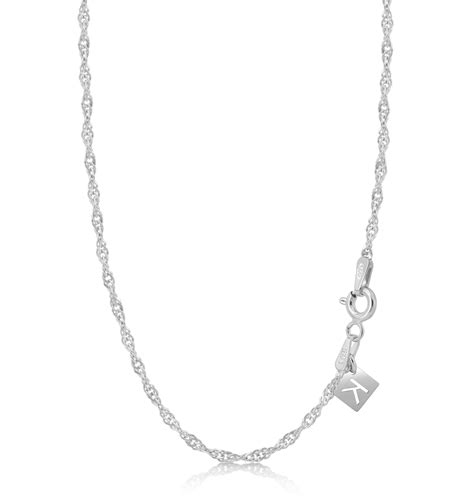 Solid Sterling Silver 2mm Singapore Twisted Curb Chain 16 Inch
