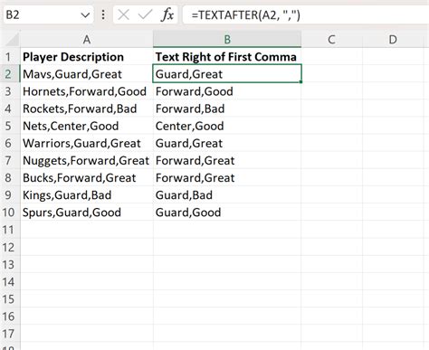 Excel How To Extract Text Right Of Comma