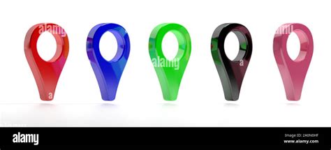 Location Pointer Concept Set Map Markers Colorful Isolated Against White Background Banner D