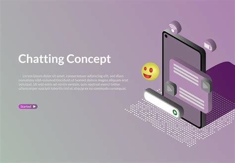 vector isometric live chat service social media communication