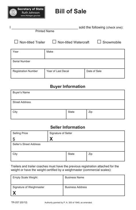 Free Printable Bill Of Sale For Land