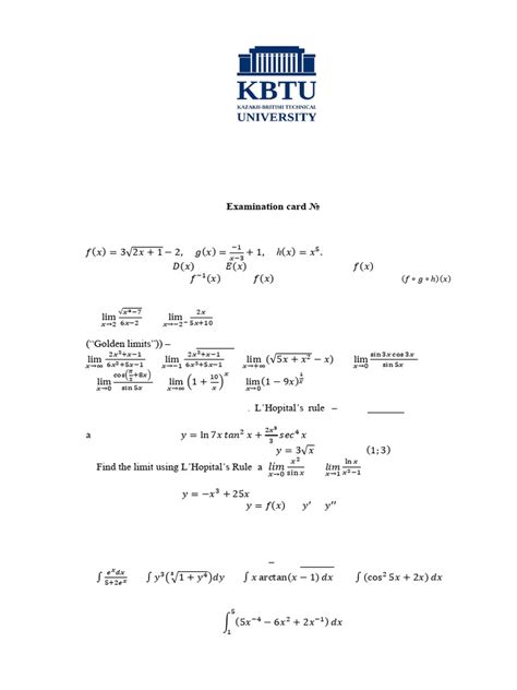 Exam Ver 0 Pdf Integral Function Mathematics