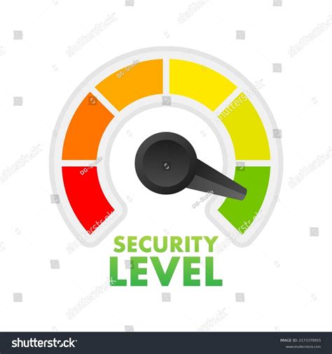 Printsecurity Level Speedometer Cyber Safety Concept Stock Vector Royalty Free 2173379955