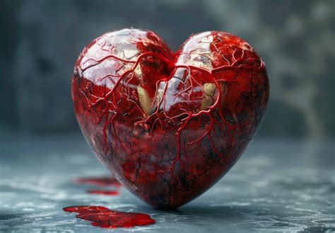 Premium Photo Broken Heart Is Bleeding Out On The Floor