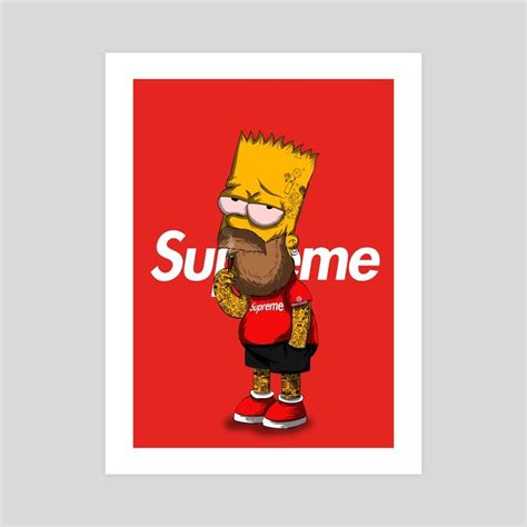 Supreme Bart Simpson An Art Print By Ephrem Rokk Bart Simpson Bart