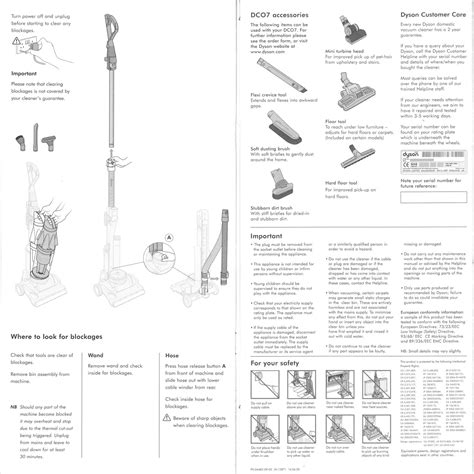 Dyson Dc7 Instruction Manual June 2005